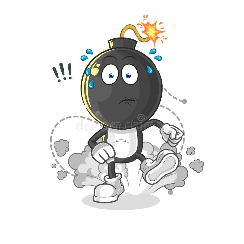 Bomb Head Running Illustration. Character Vector Stock Vector ...