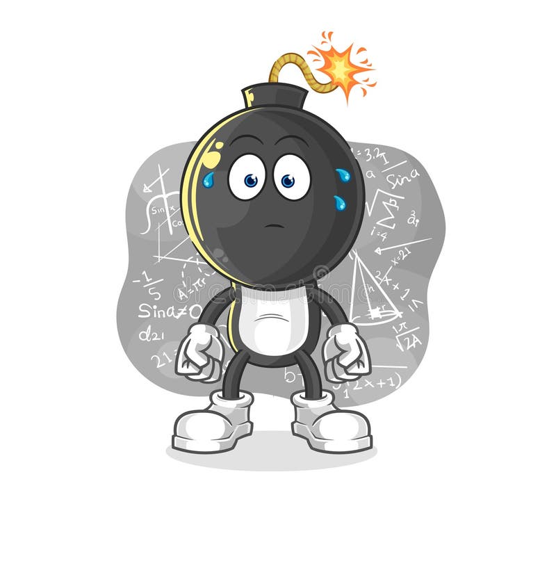 Bomb Head Thinking Hard Vector. Cartoon Character Stock Vector ...