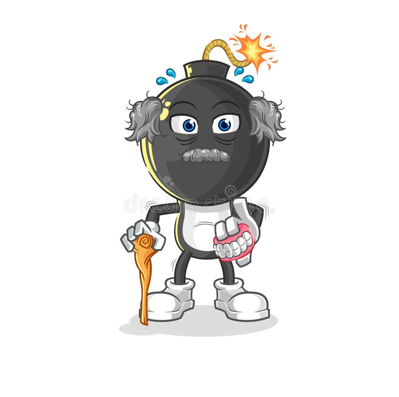 Bomb Head White Haired Old Man. Character Vector Stock Vector ...