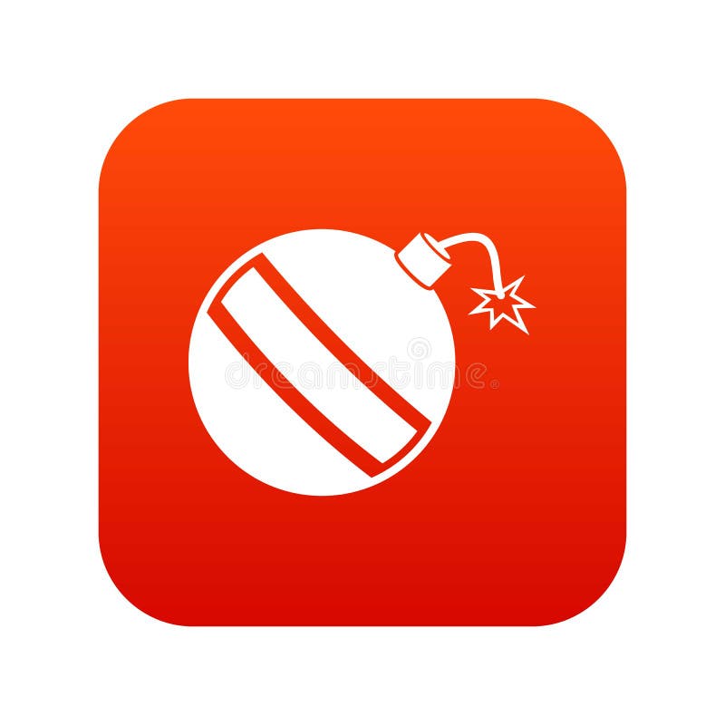 Bomb icon digital red stock vector. Illustration of conflict - 99340409
