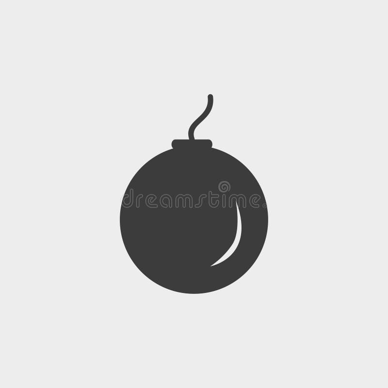 Bomb Icon in a Flat Design in Black Color. Vector Illustration Eps10 ...