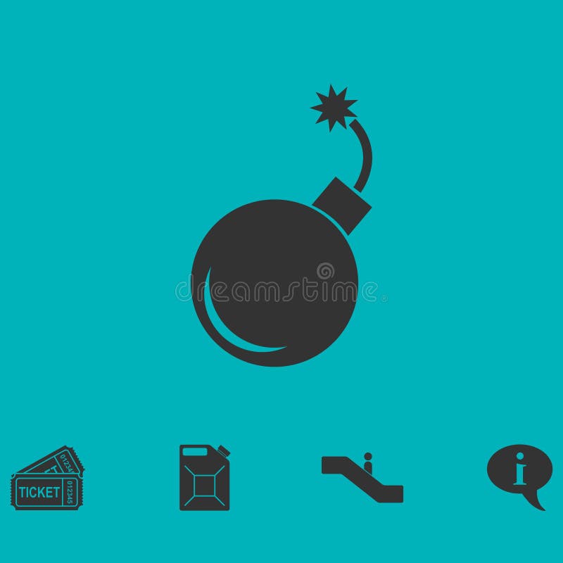 Bomb icon flat stock vector. Illustration of cartoon - 137895518