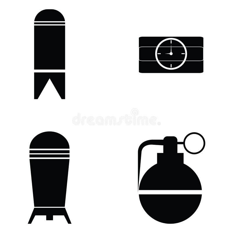 Bomb icon set stock vector. Illustration of vector, nuclear - 102197364
