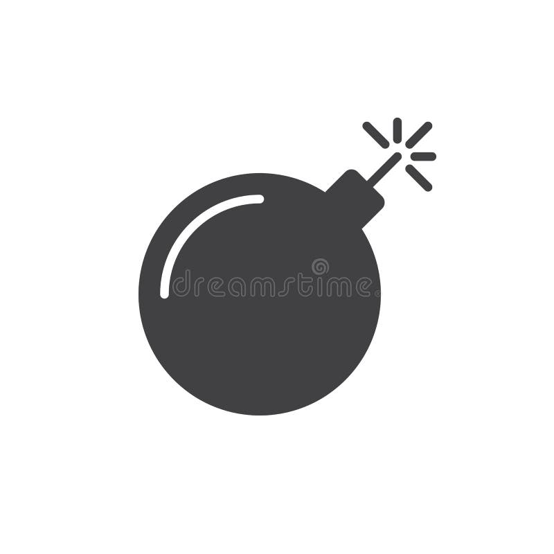 Bomb Icon , Solid Logo Illustration, Pictogram Isolated on Stock ...