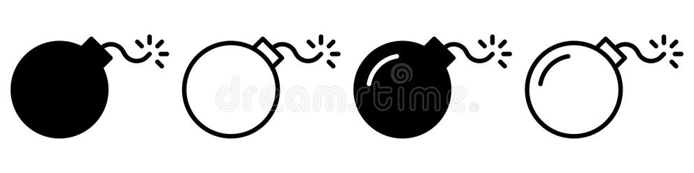 Bomb Icon Symbol Basic Simple Design. Vector Stock Illustration ...