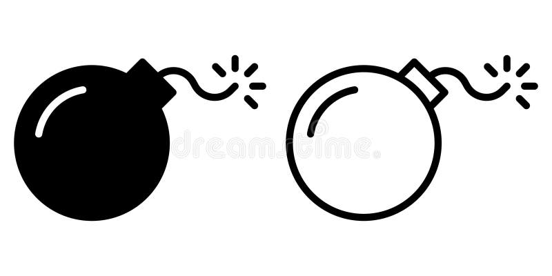 Bomb Icon Symbol Basic Simple Design. Vector Stock Illustration ...