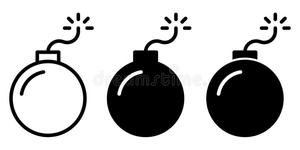 Bomb Icon Symbol Basic Simple Design. Vector Stock Illustration ...