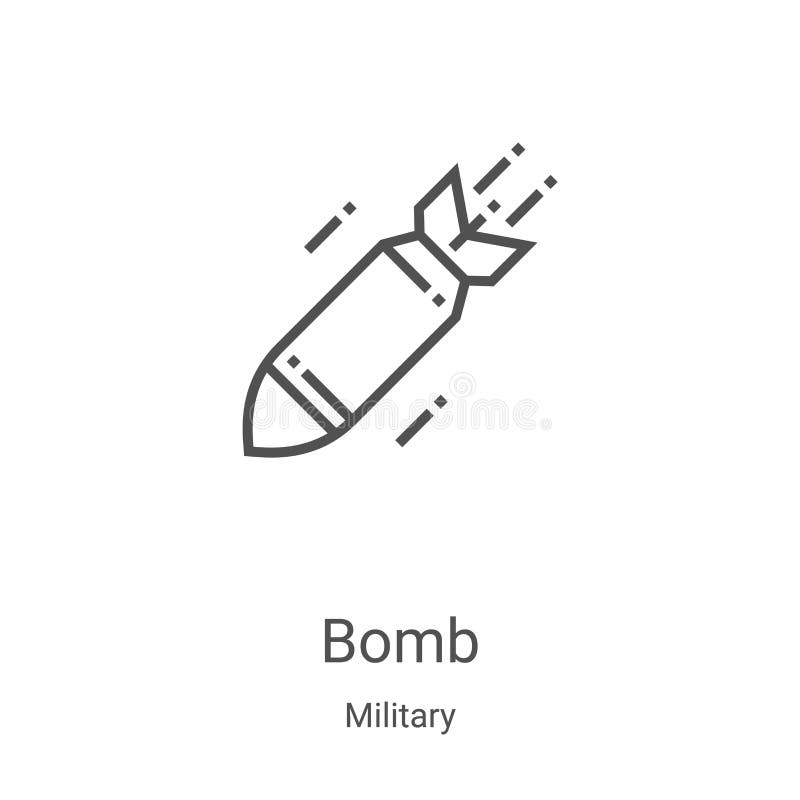Bomb Icon Vector from Military Collection. Thin Line Bomb Outline Icon ...