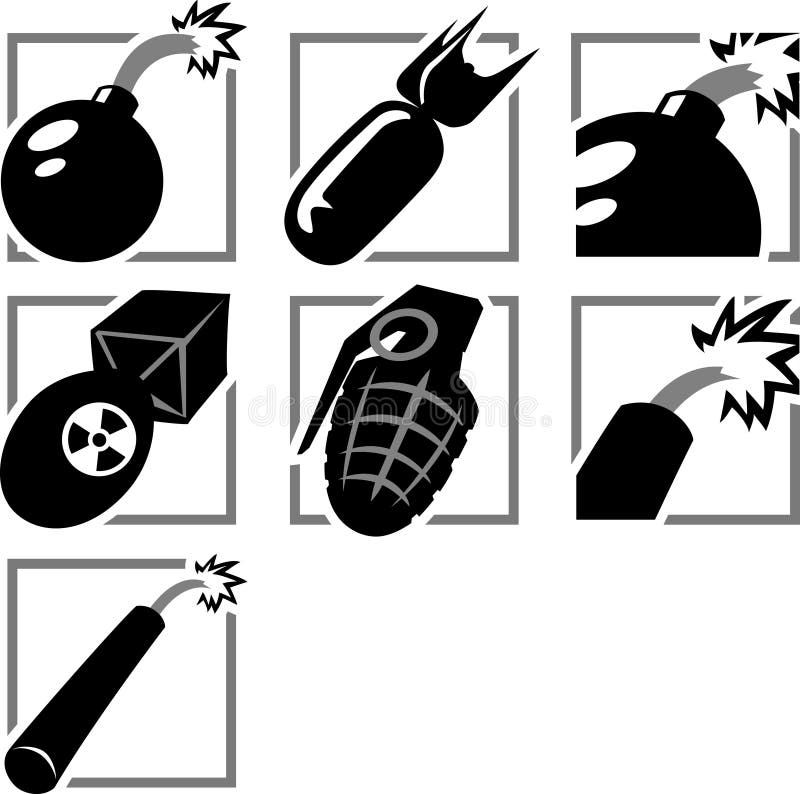 Bomb Icons stock vector. Illustration of bomb, atomic - 28168611