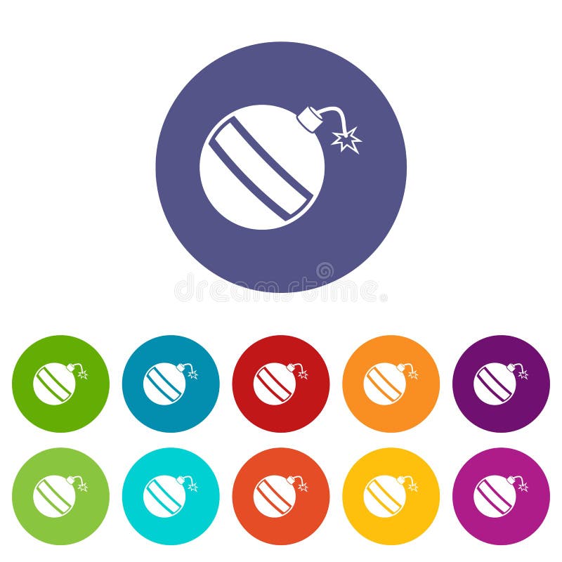 Bomb icons set flat vector stock vector. Illustration of element - 90818455
