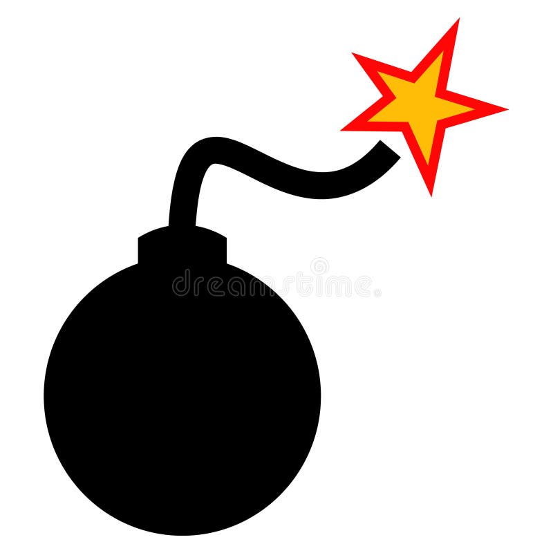 Bomb Ignition Flat Icon Symbol Stock Vector - Illustration of burn ...