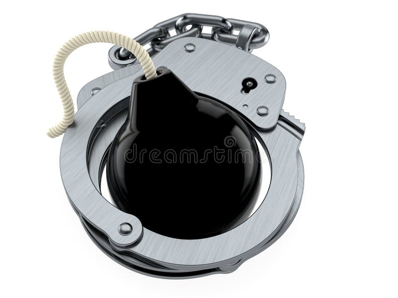 Handcuffs Inside Bear Trap, 3D Rendering Stock Illustration ...