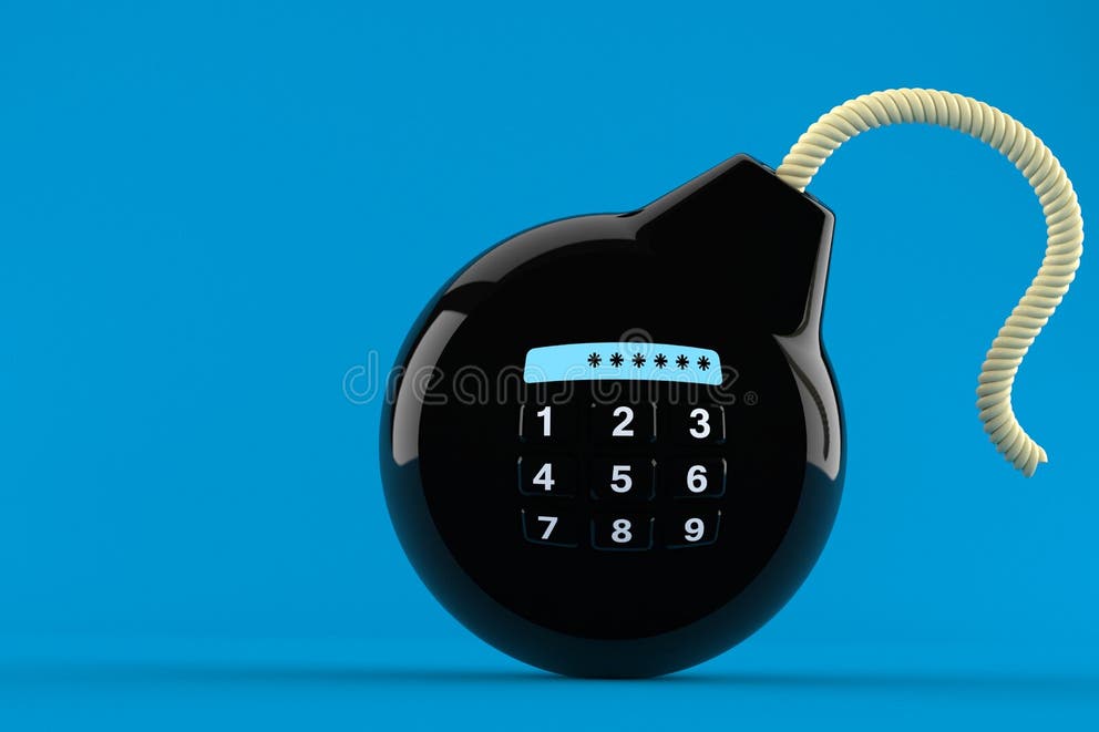 Bomb with keypad stock illustration. Illustration of blue - 113285337