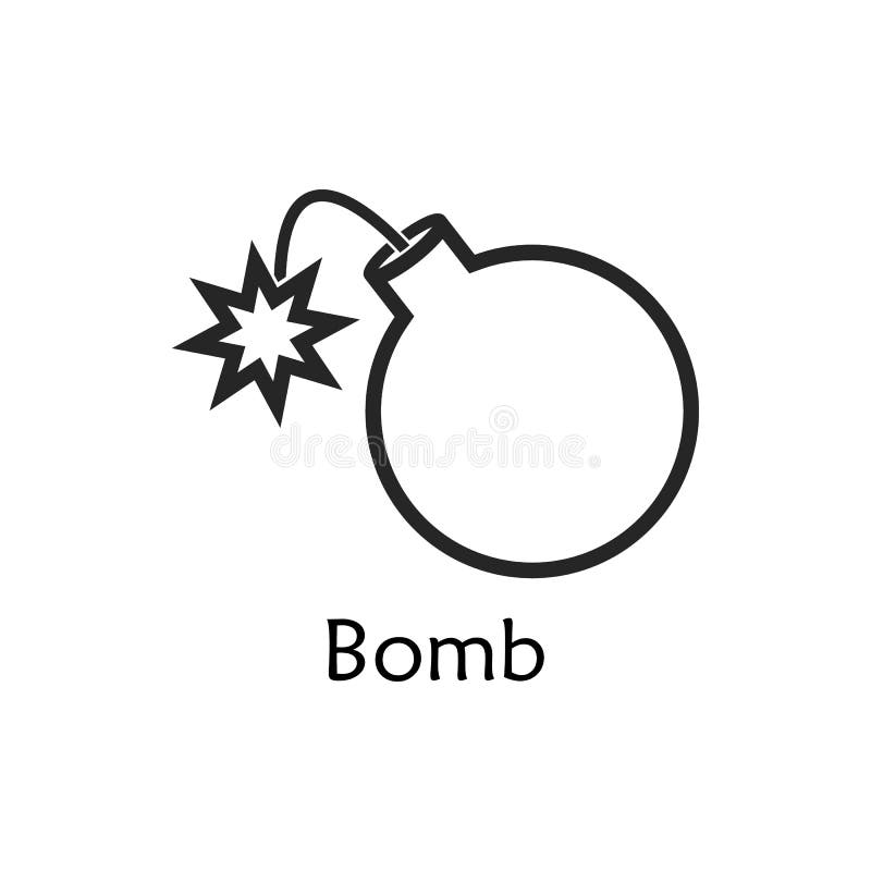 Bomb Line Icon. stock vector. Illustration of symbol - 203389569
