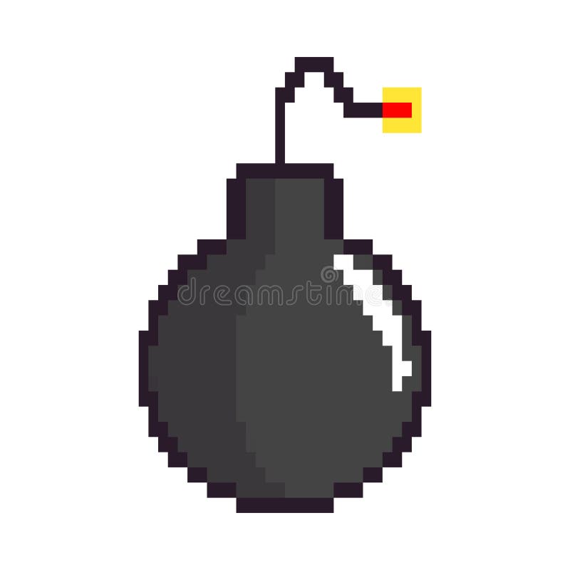 Bomb pixel art stock vector. Illustration of pixel, vector - 253767735
