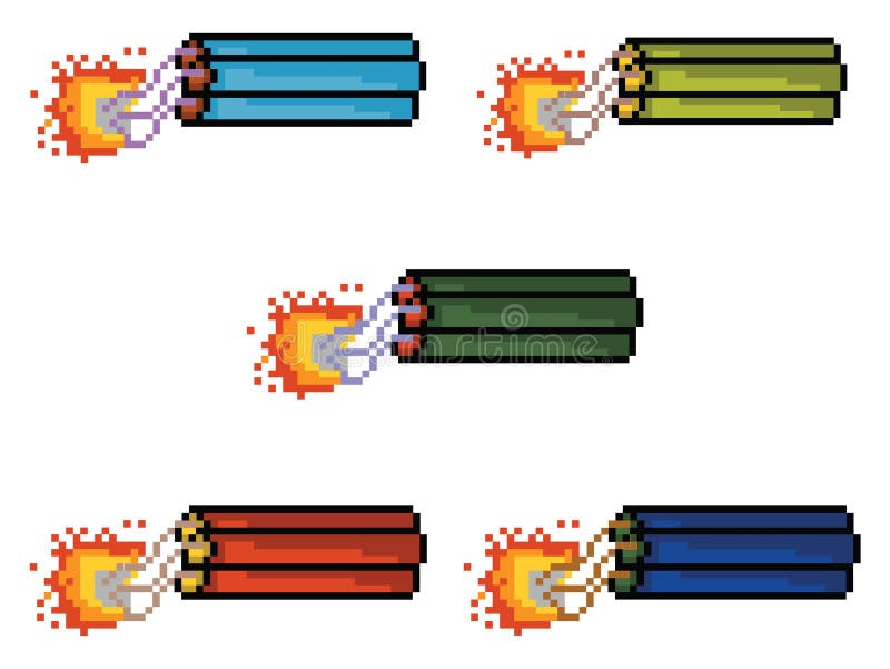 Bomb pixel art set. stock vector. Illustration of projects - 277025237