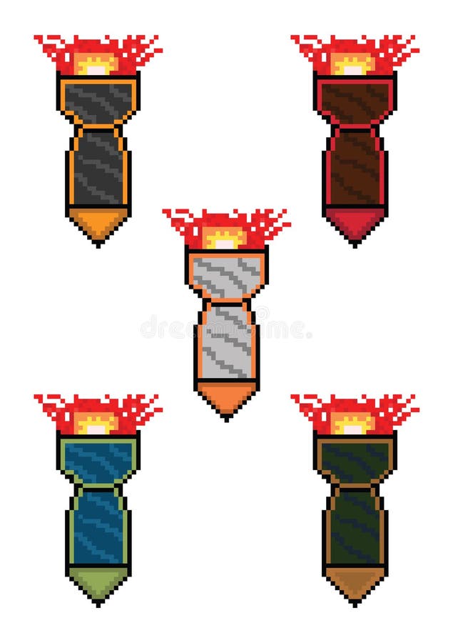 Bomb pixel art set. stock vector. Illustration of collection - 277025240