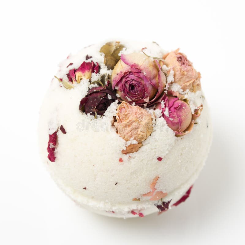 Bomb Salt Bath Decorated with Dried Roses Stock Image - Image of bath ...