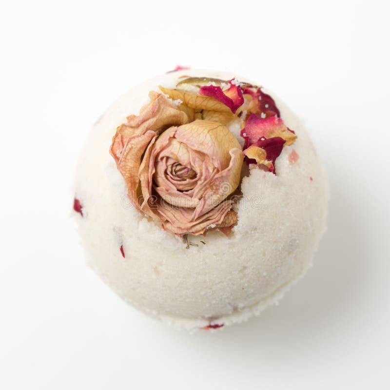 Bomb Salt Bath Decorated with Dried Roses Stock Image - Image of health ...