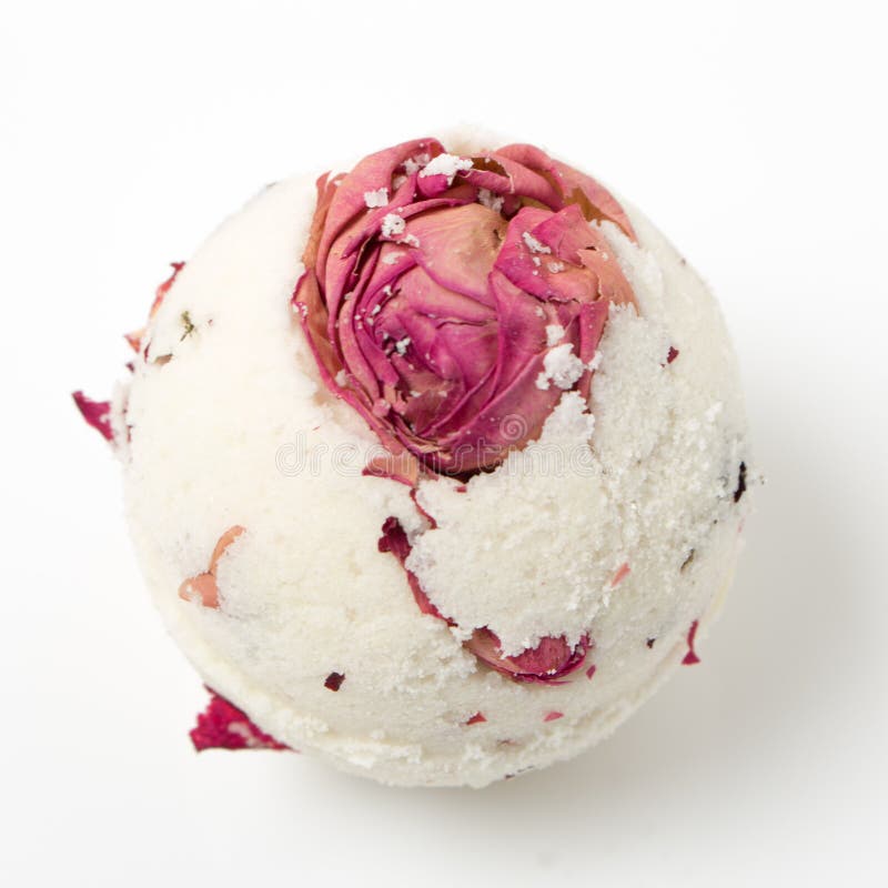 Bomb Salt Bath Decorated with Dried Roses Stock Photo - Image of aroma ...
