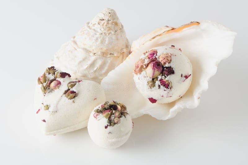 Bomb Salt Bath Decorated with Dried Roses Stock Image - Image of ...