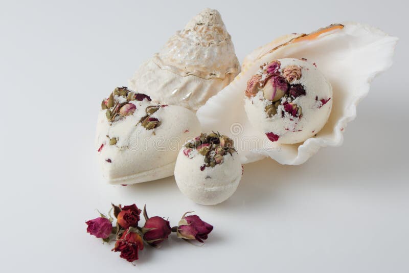 Bomb Salt Bath Decorated with Dried Roses Stock Photo - Image of ...