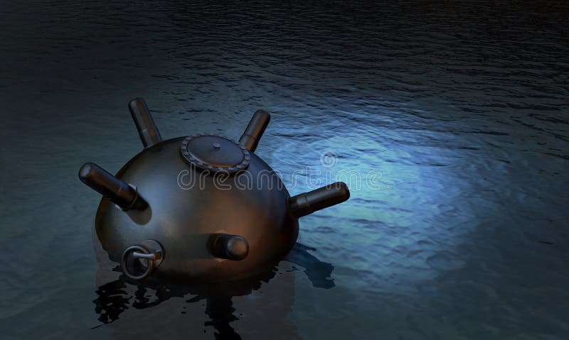 Bomb at Sea stock illustration. Illustration of danger - 17840499