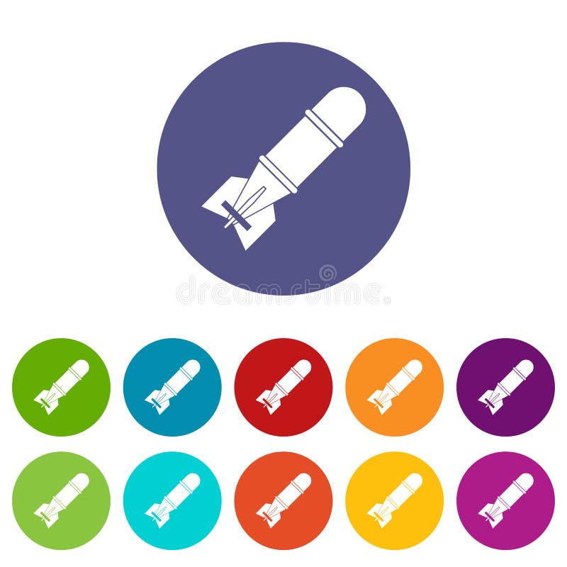 Bomb set icons stock vector. Illustration of army, attack - 85068580