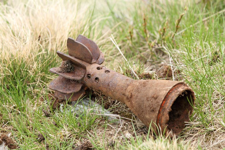 Bomb Shell Case Left in the Field Stock Photo - Image of munitions ...
