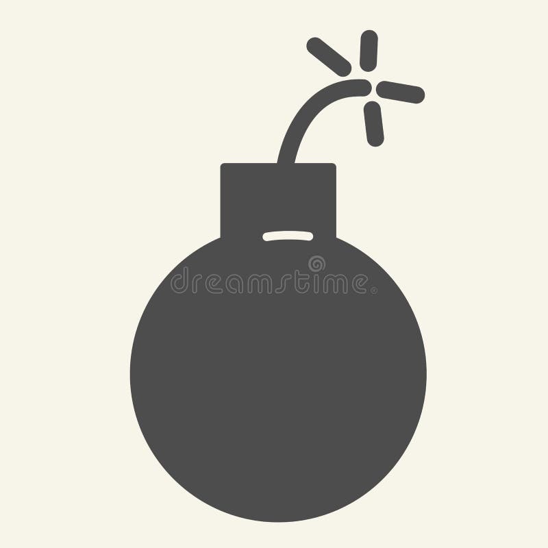 Bomb Solid Icon. Ball Vector Illustration Isolated on White. Boom Glyph ...