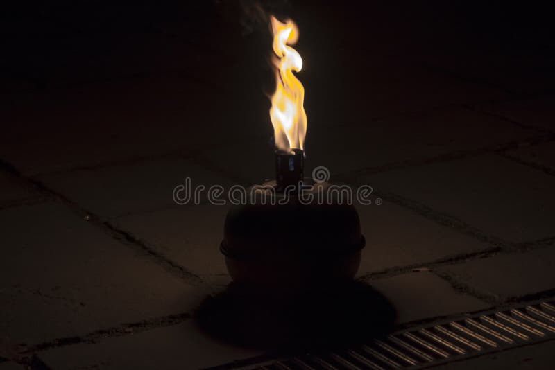 Bomb Styled Candle on the Ground at Night Stock Photo - Image of round ...
