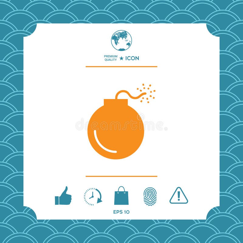 Bomb symbol icon stock vector. Illustration of spark - 106053057