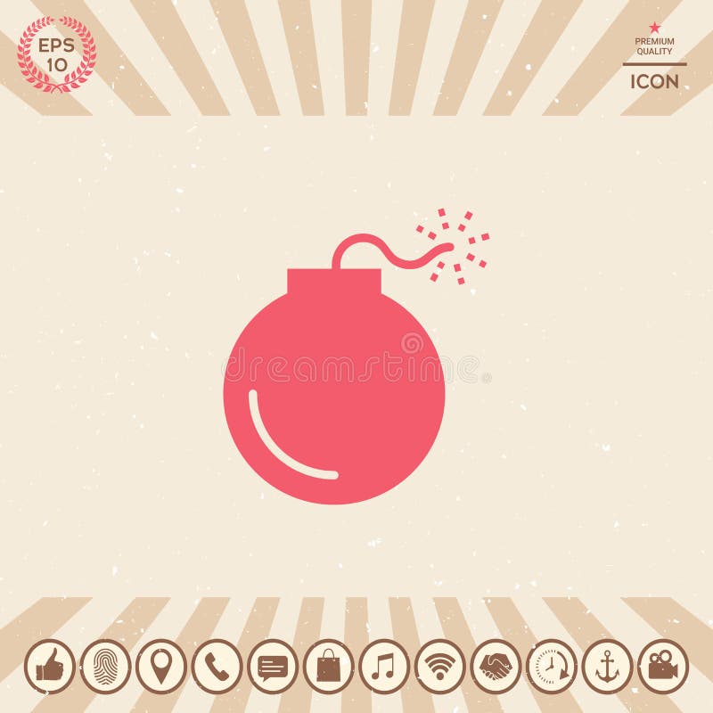 Bomb symbol icon stock vector. Illustration of boom - 106363586
