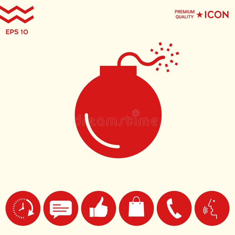 Bomb symbol icon stock vector. Illustration of fuse - 117982201