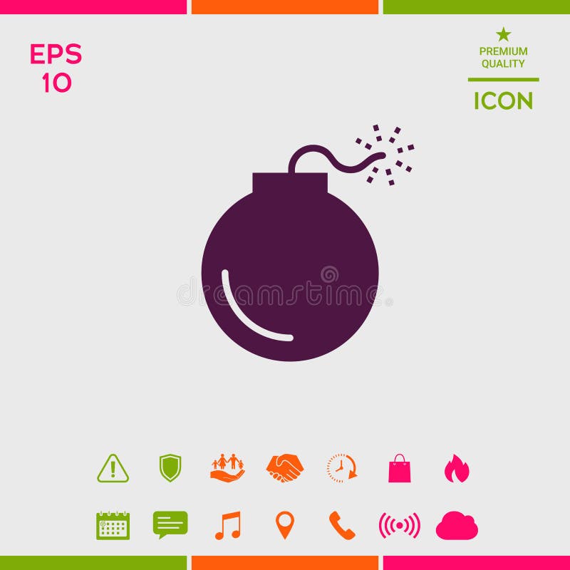 Bomb symbol icon stock vector. Illustration of dynamite - 118065403