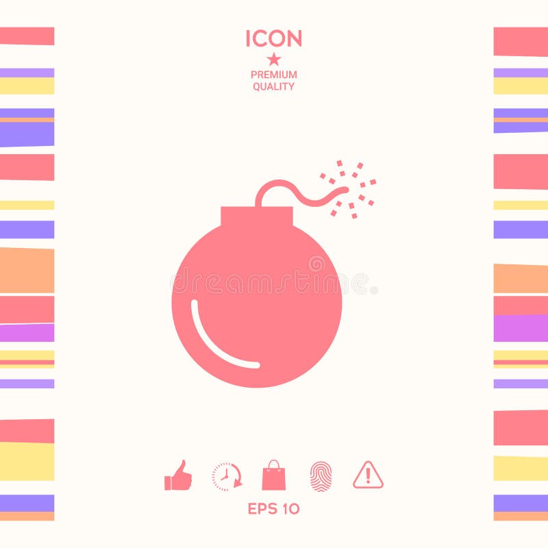Bomb symbol icon stock vector. Illustration of boom - 118888605