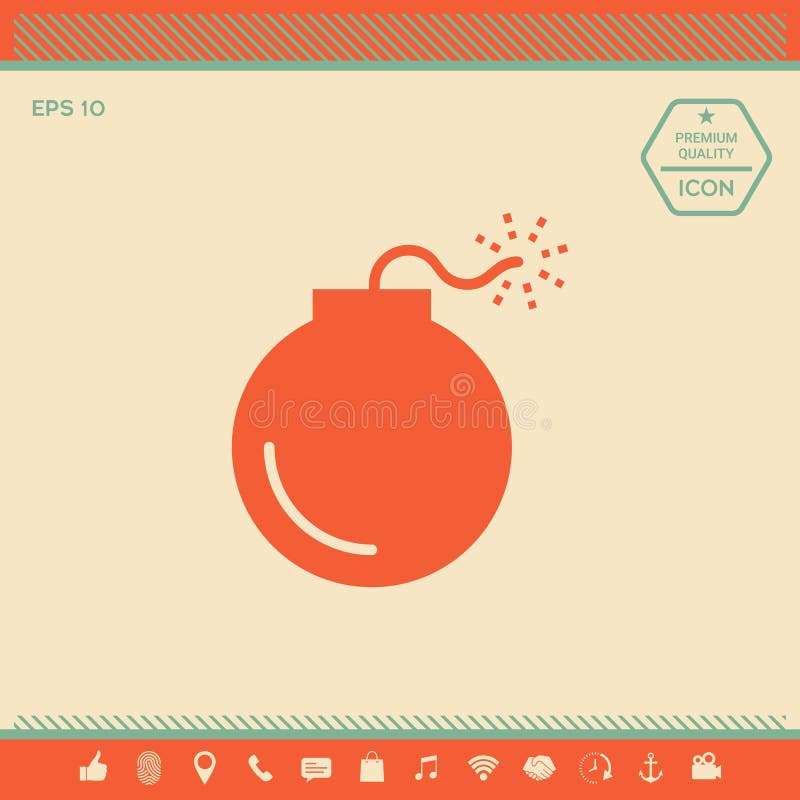 Bomb symbol icon stock vector. Illustration of dynamite - 119096438