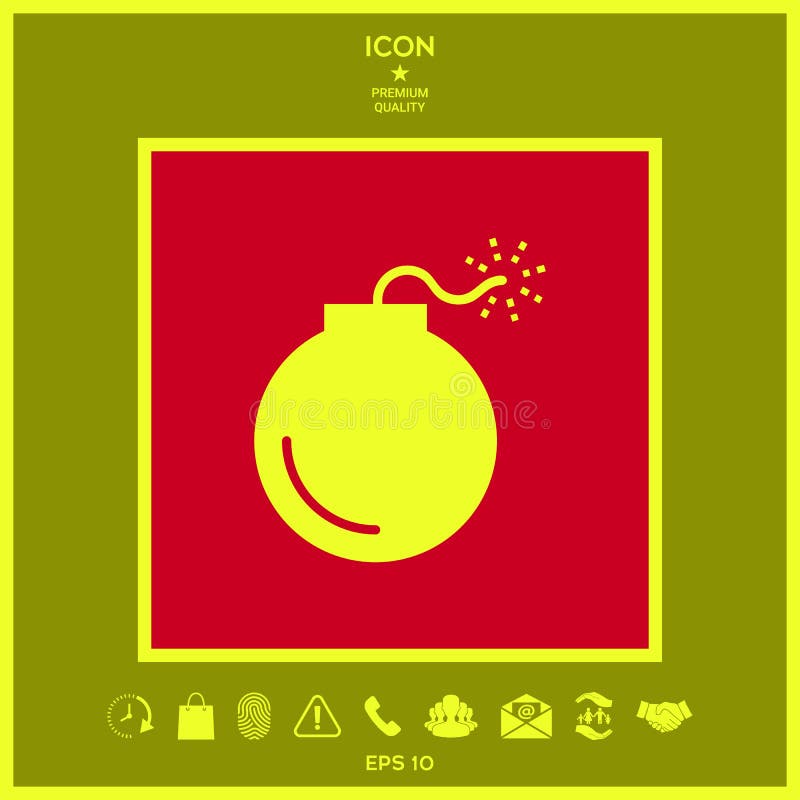 Bomb symbol icon stock vector. Illustration of risk - 119550001