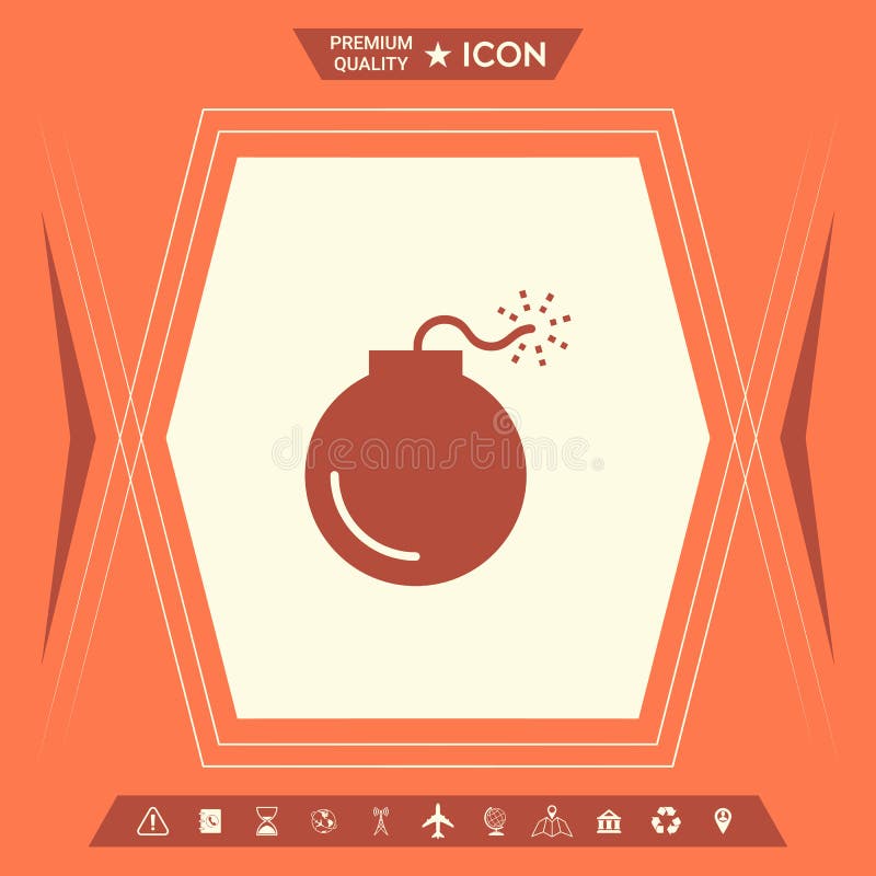 Bomb symbol icon stock vector. Illustration of dangerous - 124820521