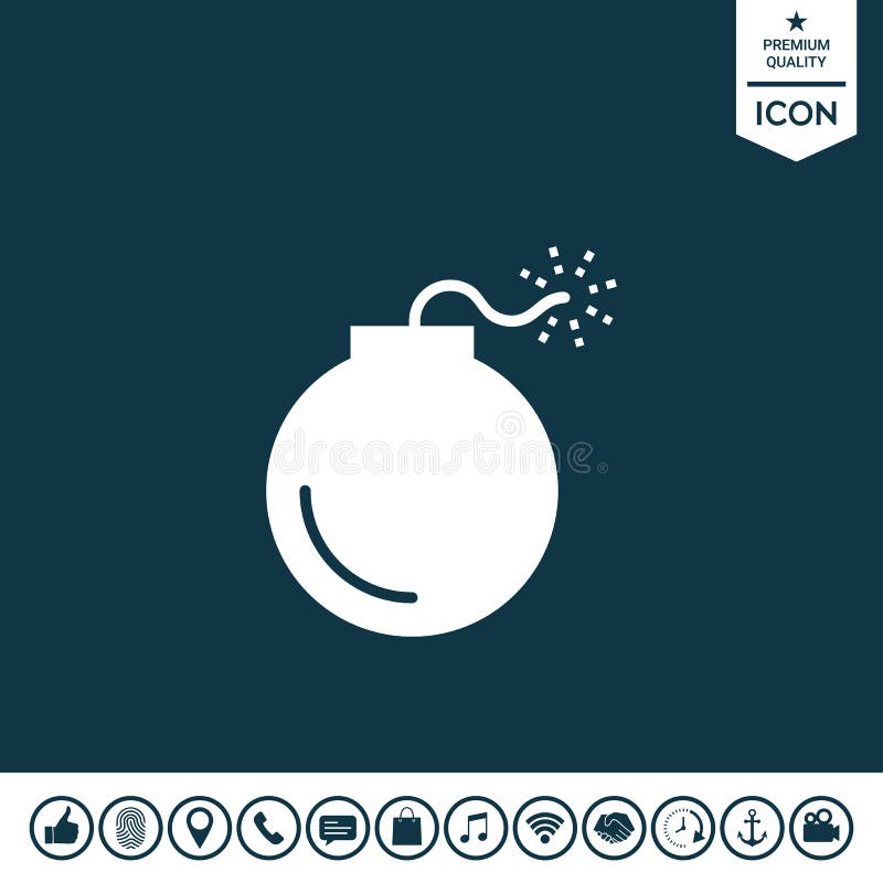 Bomb symbol icon stock vector. Illustration of damage - 107004824