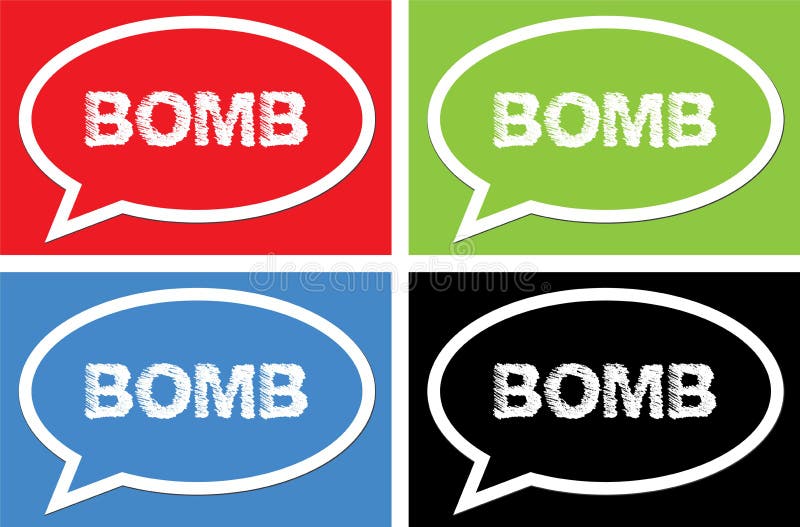 BOMB Text, on Ellipse Speech Bubble Sign. Stock Illustration ...
