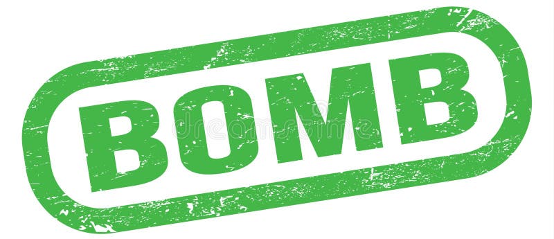 BOMB, Text on Green Rectangle Stamp Sign Stock Illustration ...