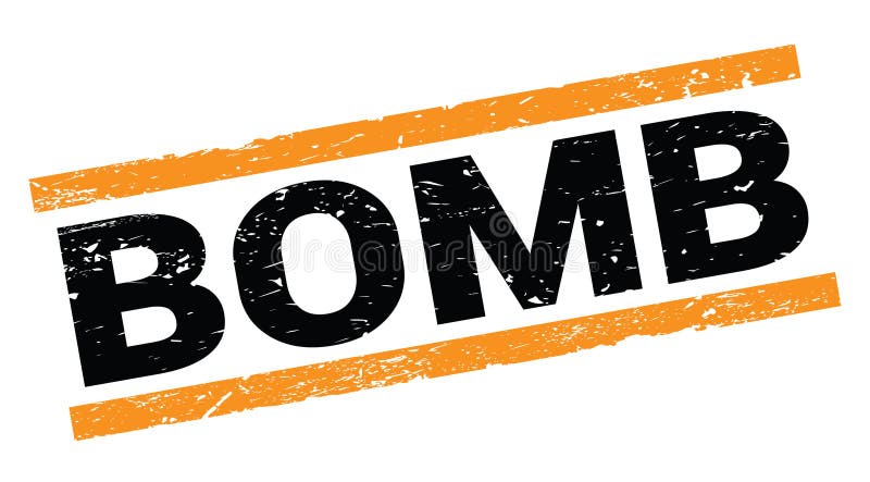 BOMB Text on Orange Rectangle Stamp Sign Stock Illustration ...