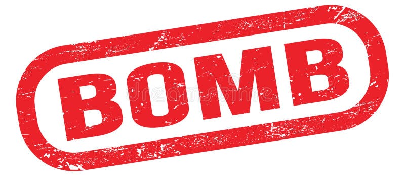 BOMB, Text on Red Rectangle Stamp Sign Stock Illustration ...