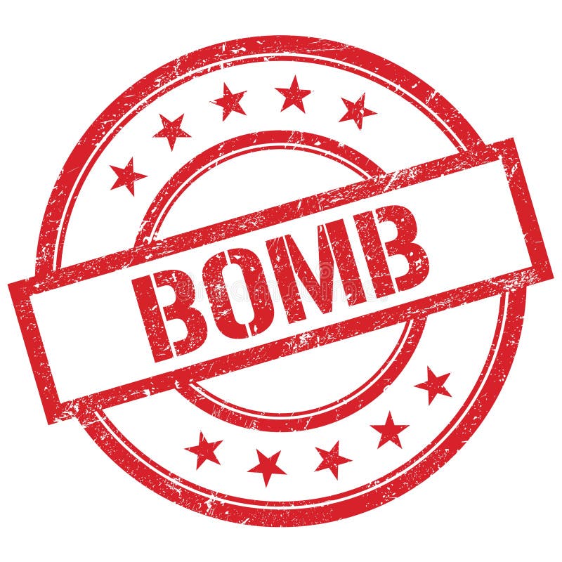 BOMB Text Written on Red Vintage Stamp Stock Illustration ...