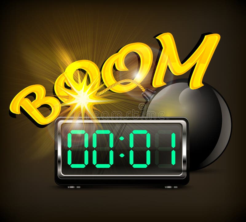 Bomb with timer stock vector. Illustration of black, cord - 30385984