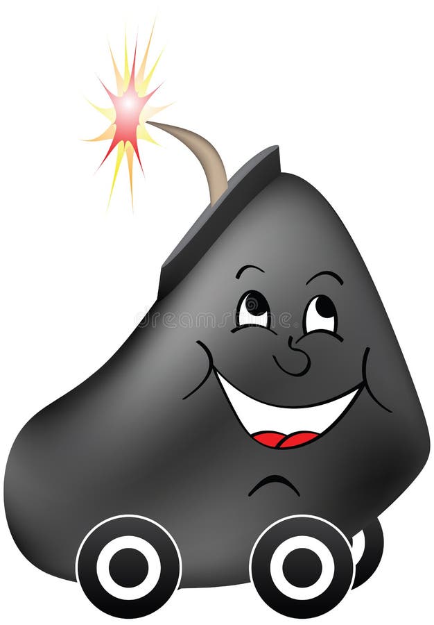 Funny Bomb Cartoon Character Waving Stock Vector - Illustration of ...