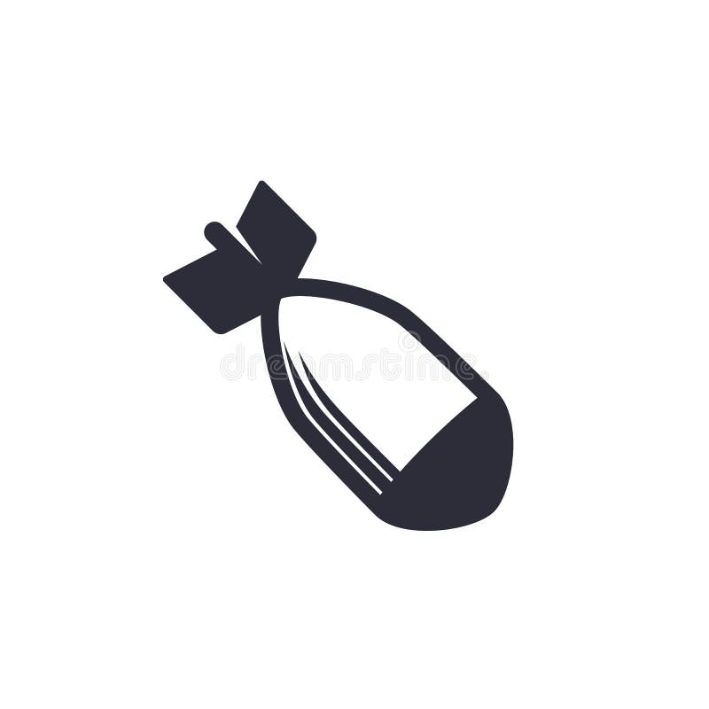 Bomb vector icon on white stock vector. Illustration of atomic - 135858531