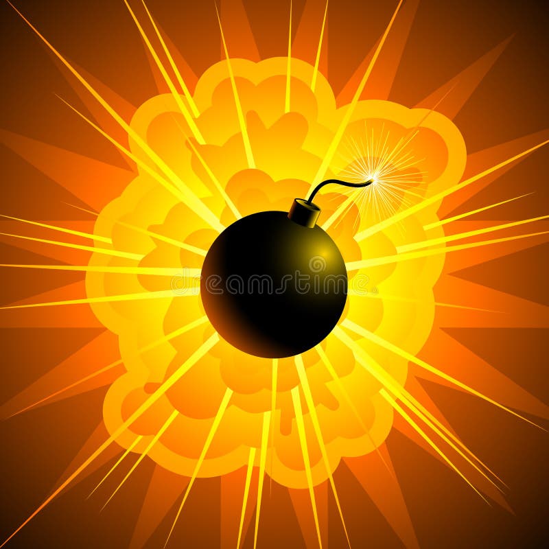 Bomba che esplode illustrazione vettoriale. Illustrazione di arancione ...