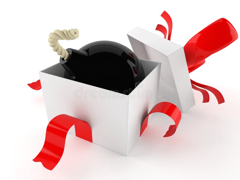 Bomba dentro del regalo stock de ilustración. Ilustración de vacaciones ...